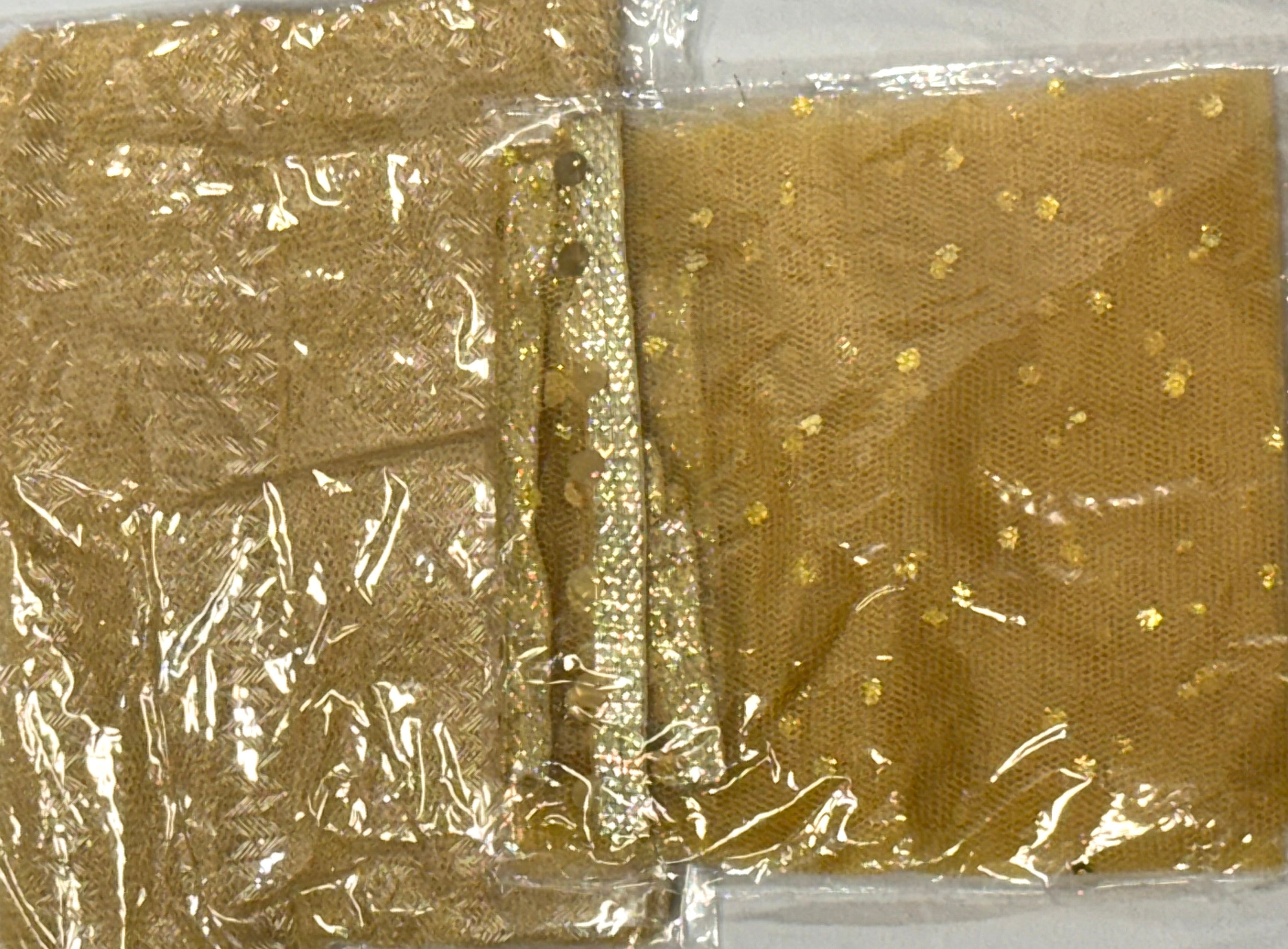 Net Dupptta For Small/Young Girls In Gold Colour – Areeba's Couture